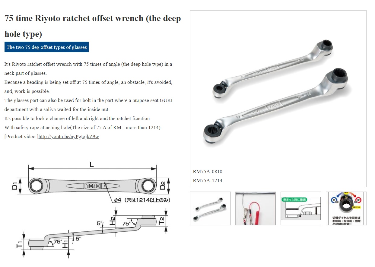 Ichiban Precision Sdn Bhd - Tone - Tone Spanner, Combination Spanner, Long mechanical offset ...